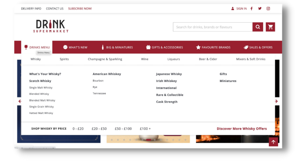 A Site Navigation Lesson from DrinkSupermarket // Salience